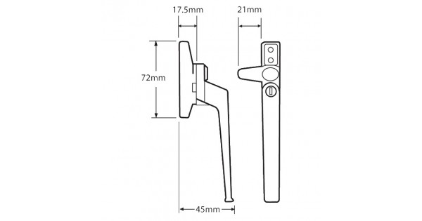 Replacement Cockspur Window Handle (WMS / AVOCET)