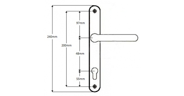 Everest uPVC Door Handle (48pz) Replacement