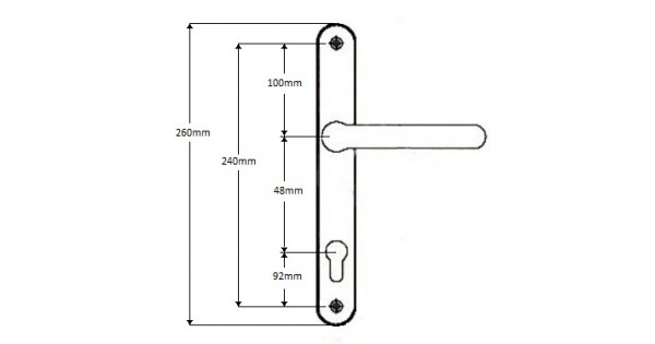 Everest uPVC Door Handle (48pz) Replacement