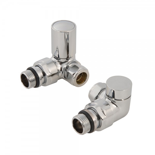 Angled Corner Towel Radiator Valve & Lockshield
