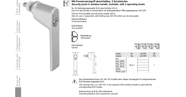 Schuco Replacement Window Handles