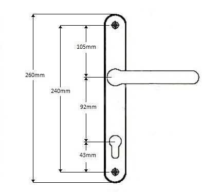 Large Replacement Sprung uPVC Door Handle (92pz)