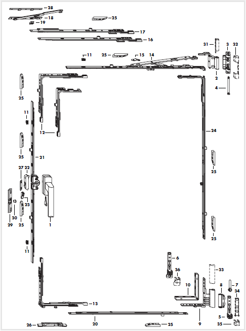 SI Siegenia Tilt and Turn Timber Window Gearing System